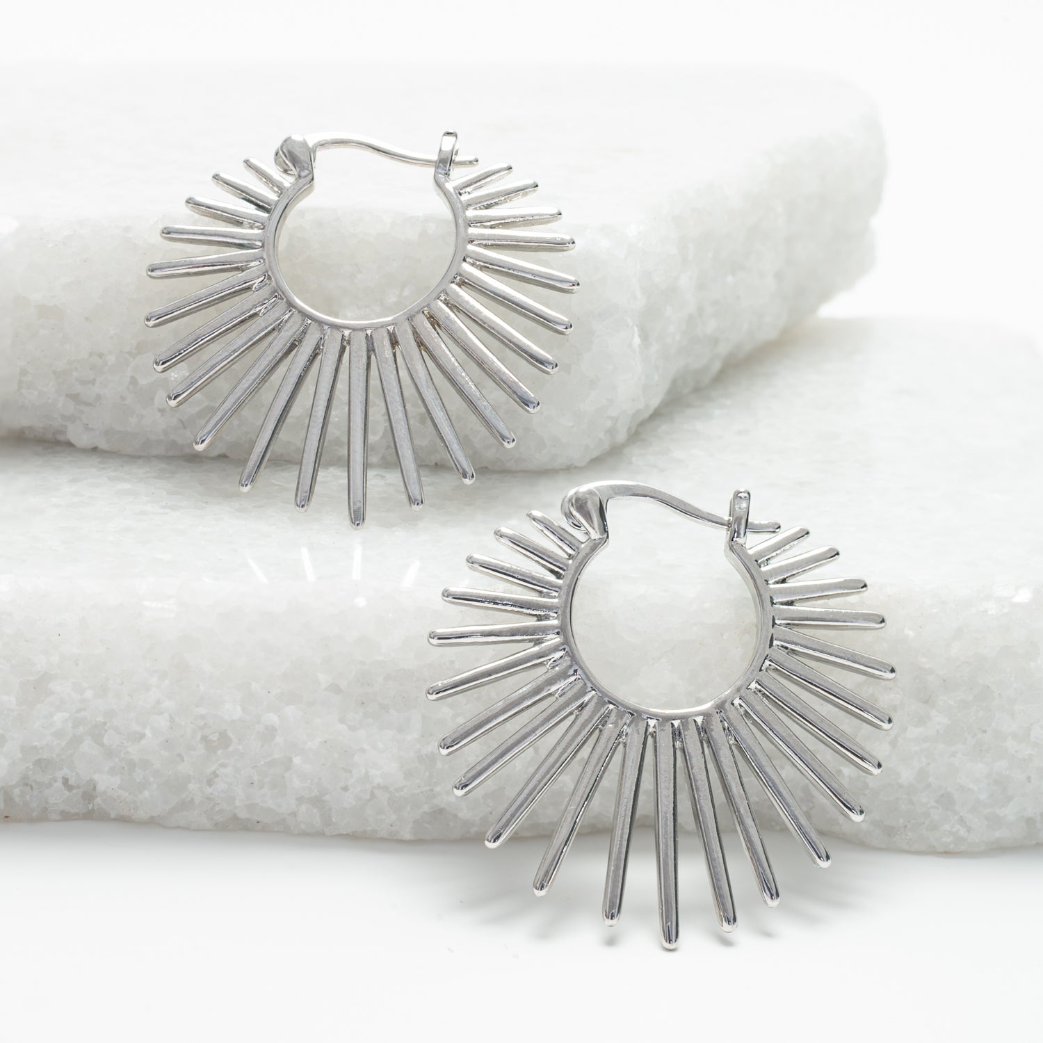 Radiant Rise Hoops in Platinum – Starfish Project UK
