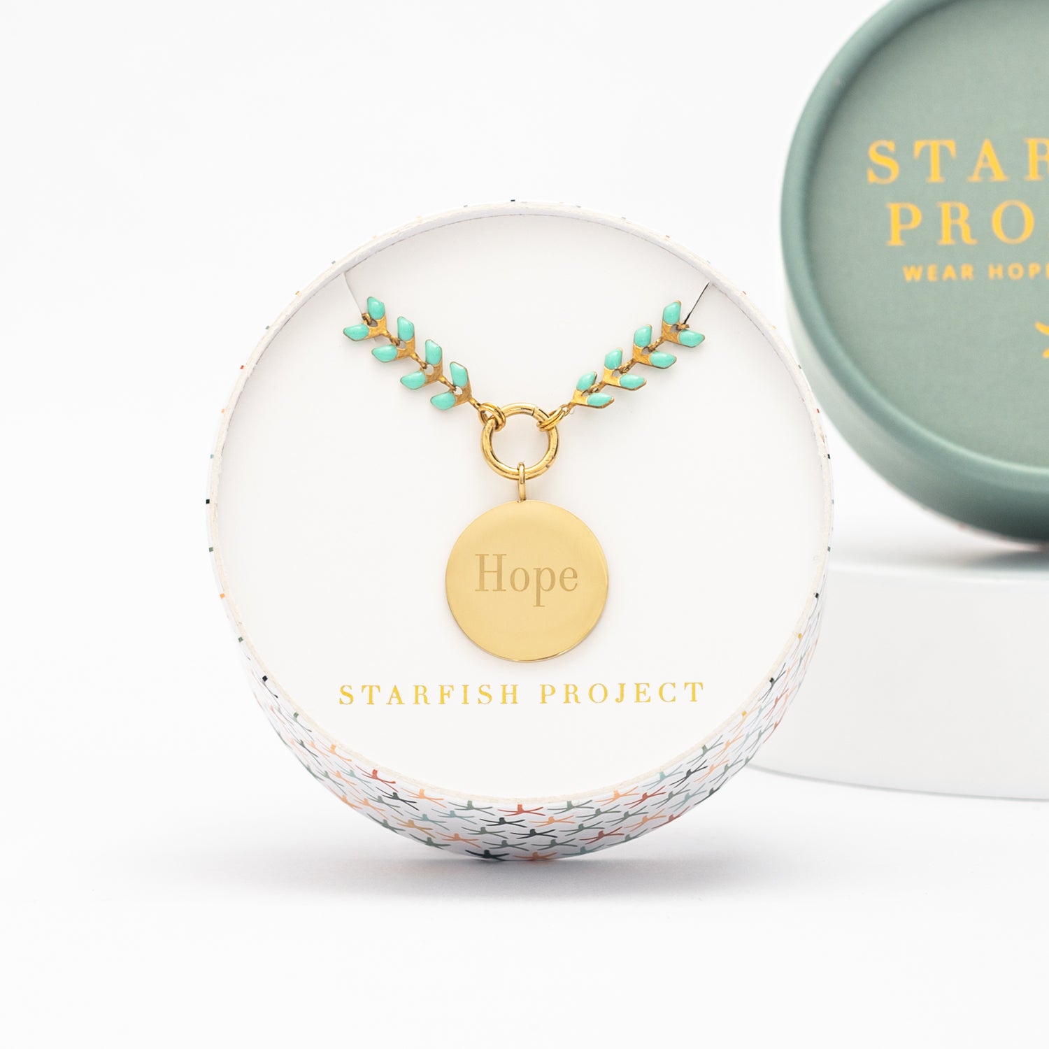 Hope Pendant on Seeds of Hope Chain in Mint – Starfish Project UK