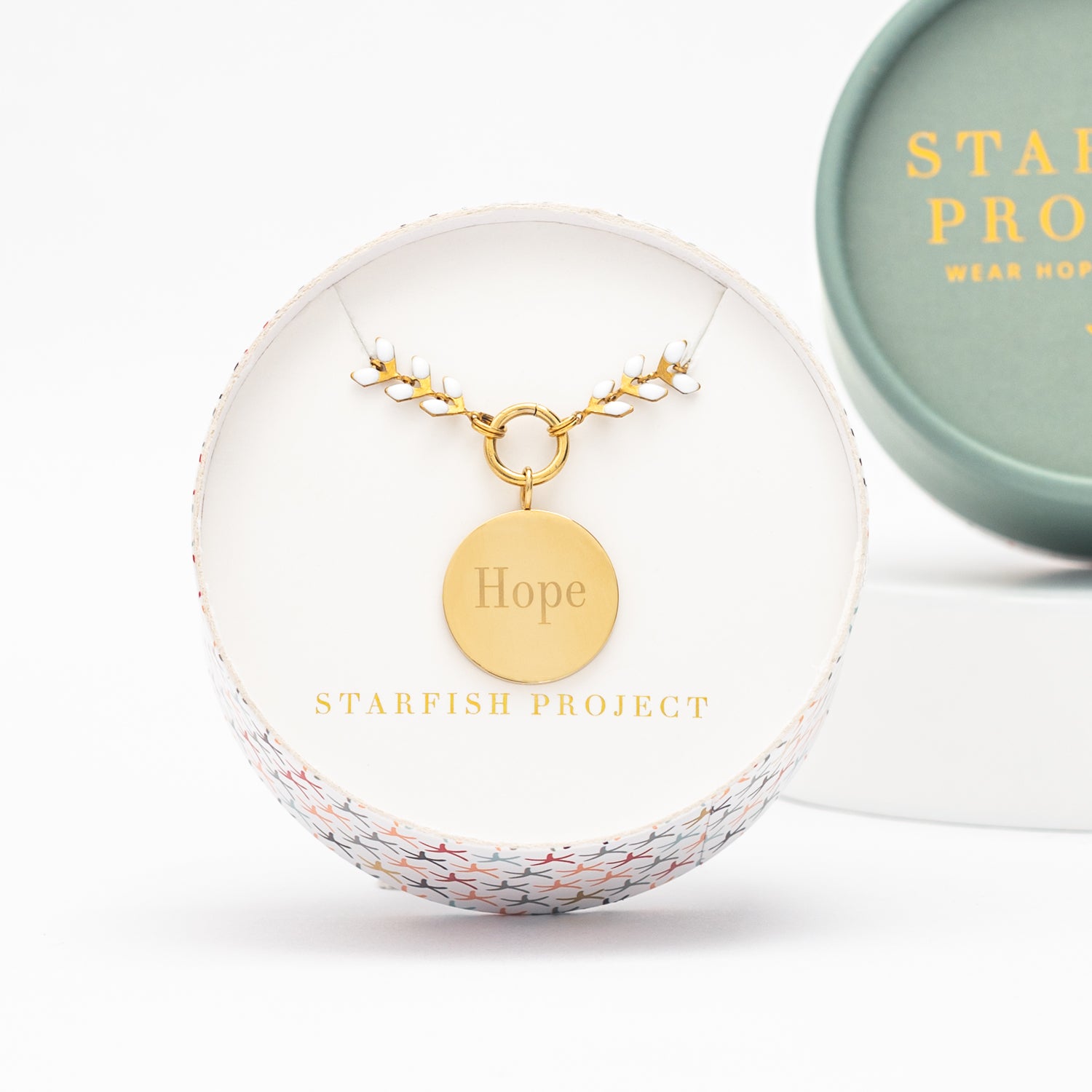 Hope Pendant on Seeds of Hope Chain in Ivory – Starfish Project UK