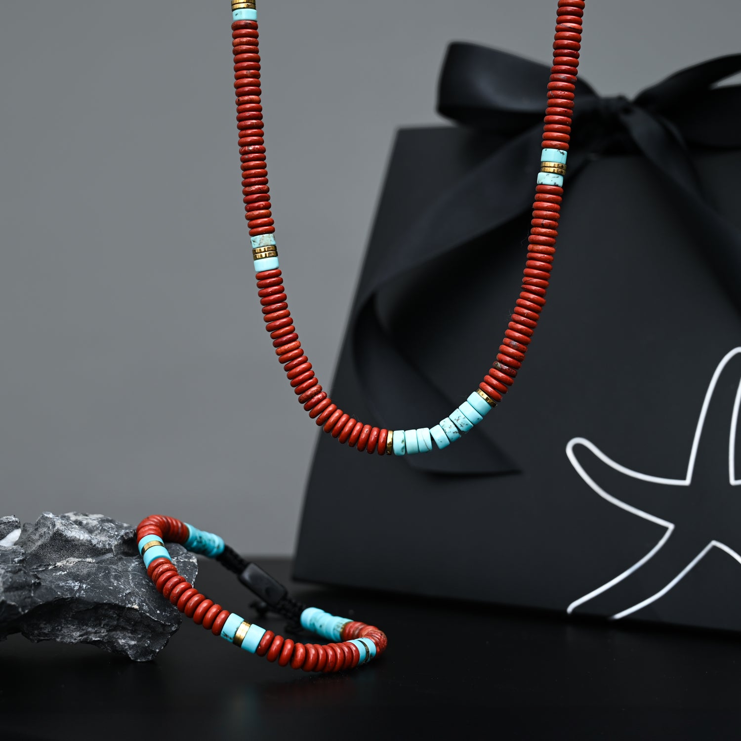 The Nomadic Turquoise & Red Jasper Men’s Gift Set – Starfish Project UK